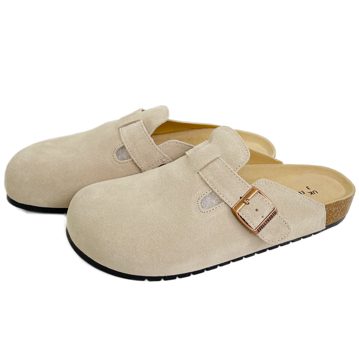 Barton | Closed Round Toe Suede Cork Clogs – evellyhootd